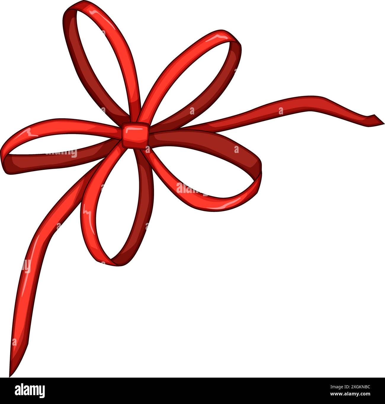 christmas red bow ribbon cartoon vector illustration Stock Vector Image ...