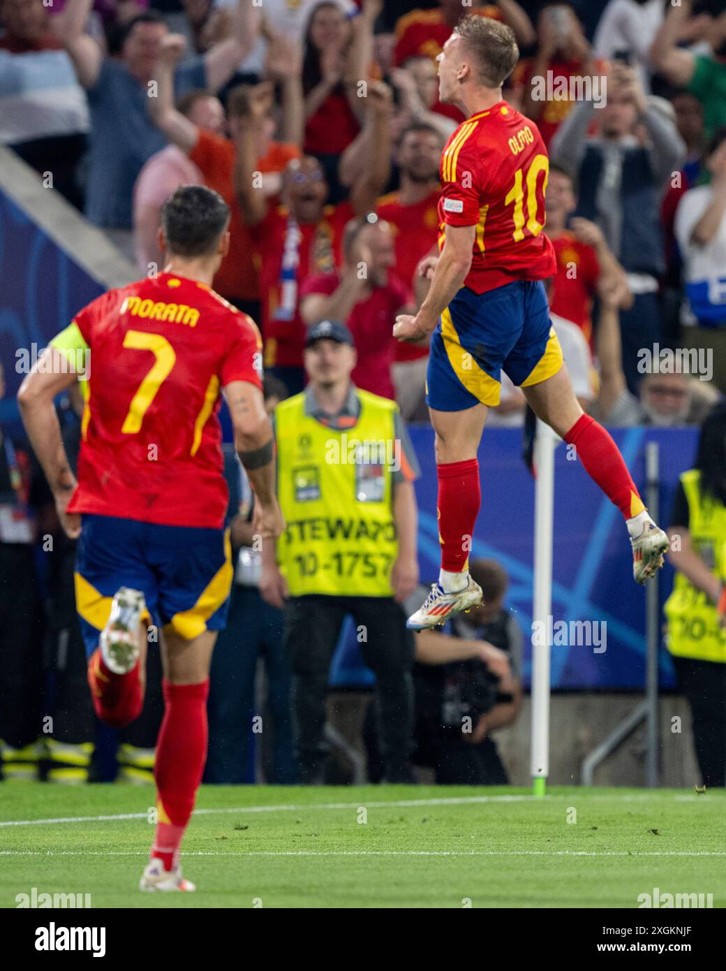 during the 2024 UEFA EURO Semi-final match between Spain and France at ...