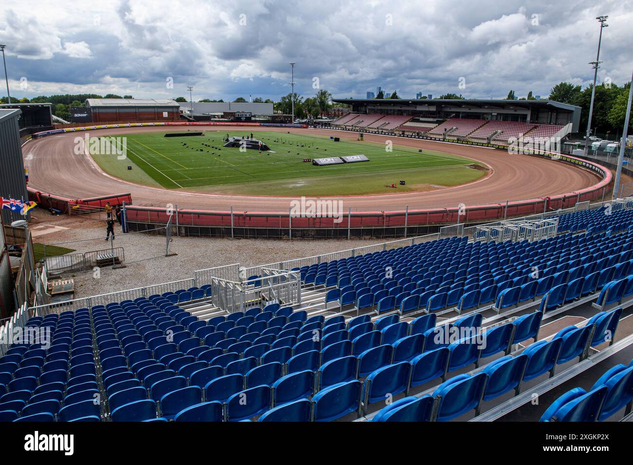 A view of the National Speedway Stadium from the East Grandstand during ...