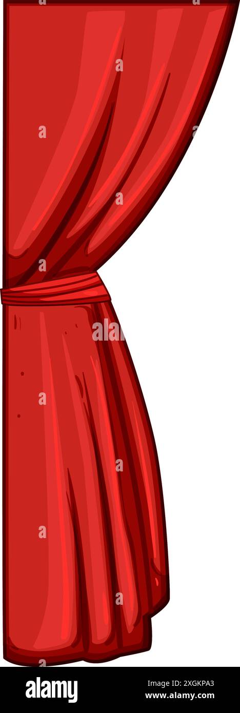 stage red curtain cartoon vector illustration Stock Vector Image & Art ...