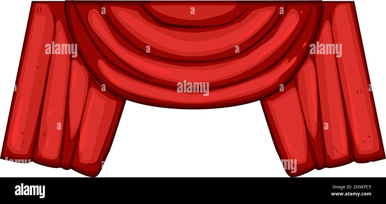 spotlight red curtain cartoon vector illustration Stock Vector Image ...