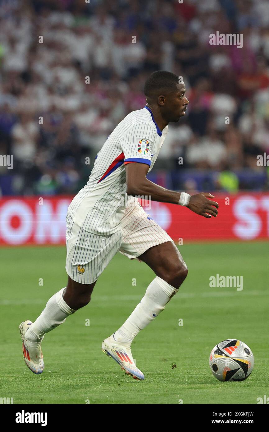 Munich, Germany, 9, July, 2024. Ousmane Dembele dribbles with the ball ...