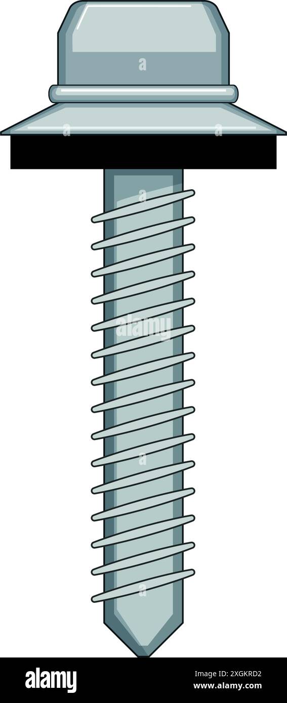 steel roofing screw cartoon vector illustration Stock Vector Image ...