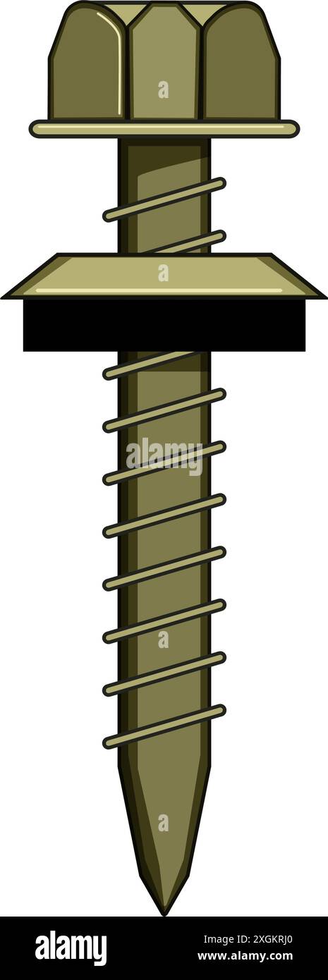 metal roofing screw cartoon vector illustration Stock Vector Image ...