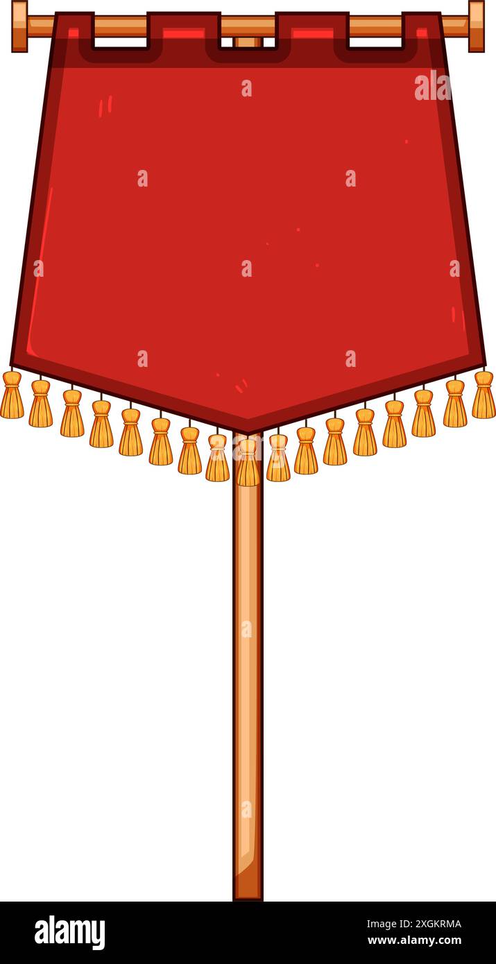 medieval royal flag cartoon vector illustration Stock Vector Image ...