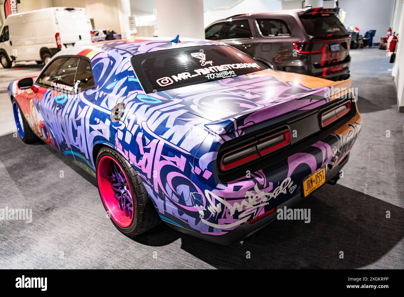 New York City, USA - March 27, 2024: Dodge Challenger SRT Hellcat with ...