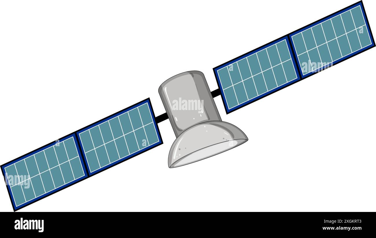 space satellite cartoon vector illustration Stock Vector Image & Art ...