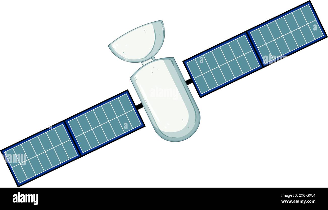 world satellite cartoon vector illustration Stock Vector Image & Art ...