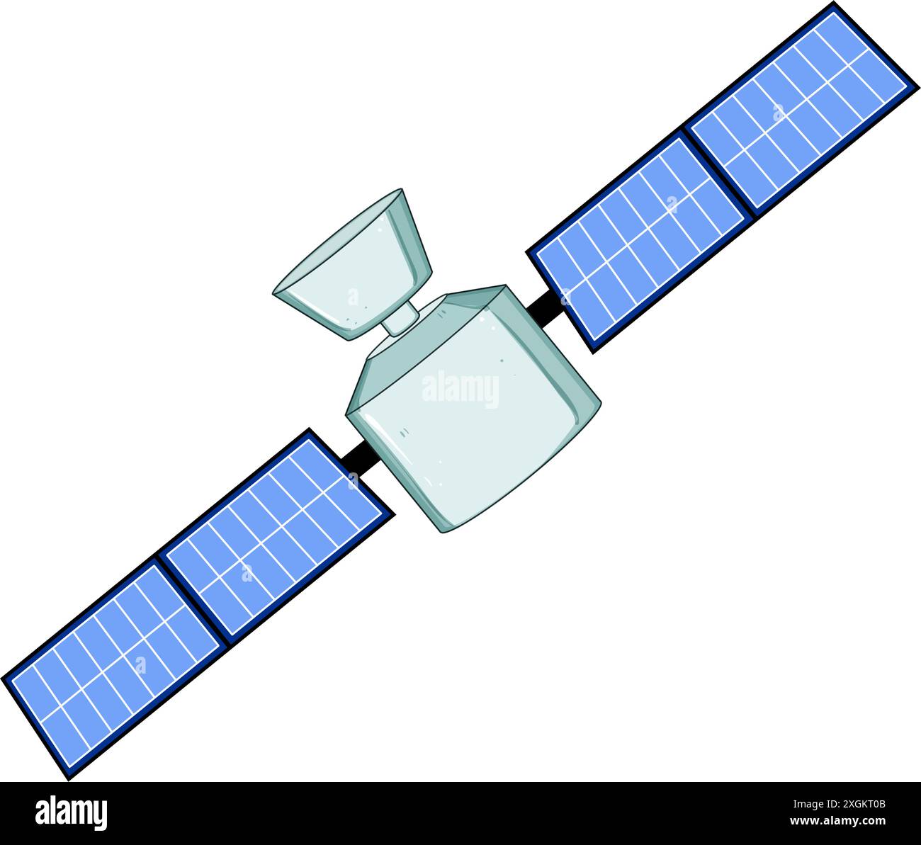 worldwide satellite cartoon vector illustration Stock Vector Image ...