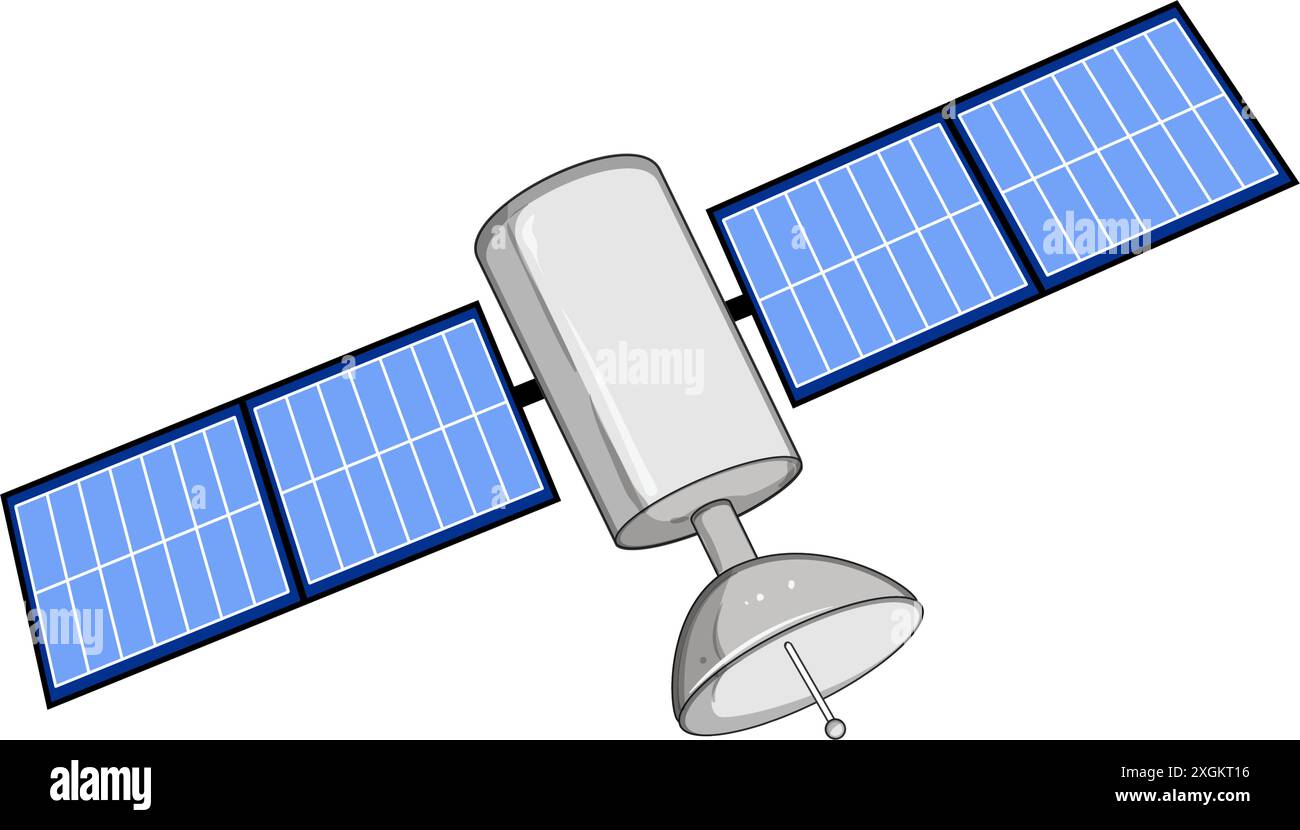 satellite satellite cartoon vector illustration Stock Vector Image ...