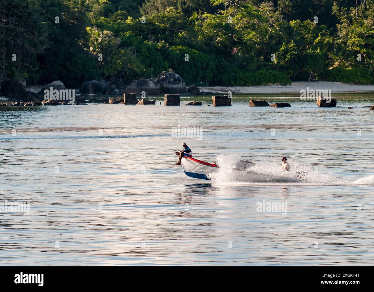 Local fishermen boat, Mahe, Republic of Seychelles, Indian Ocean Stock ...