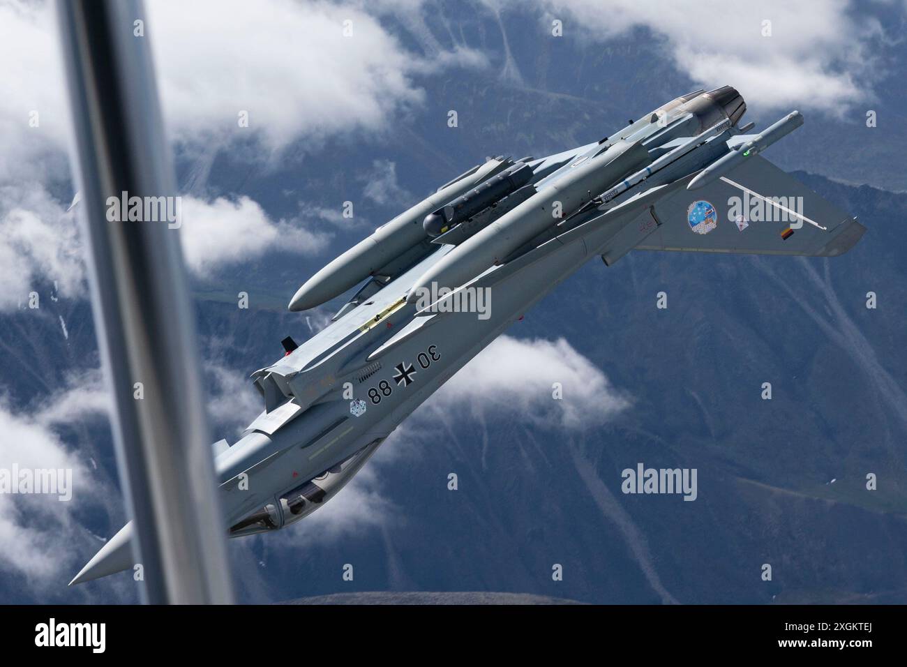 A German Air Force Eurofighter Typhoon flies over Alaska during ...