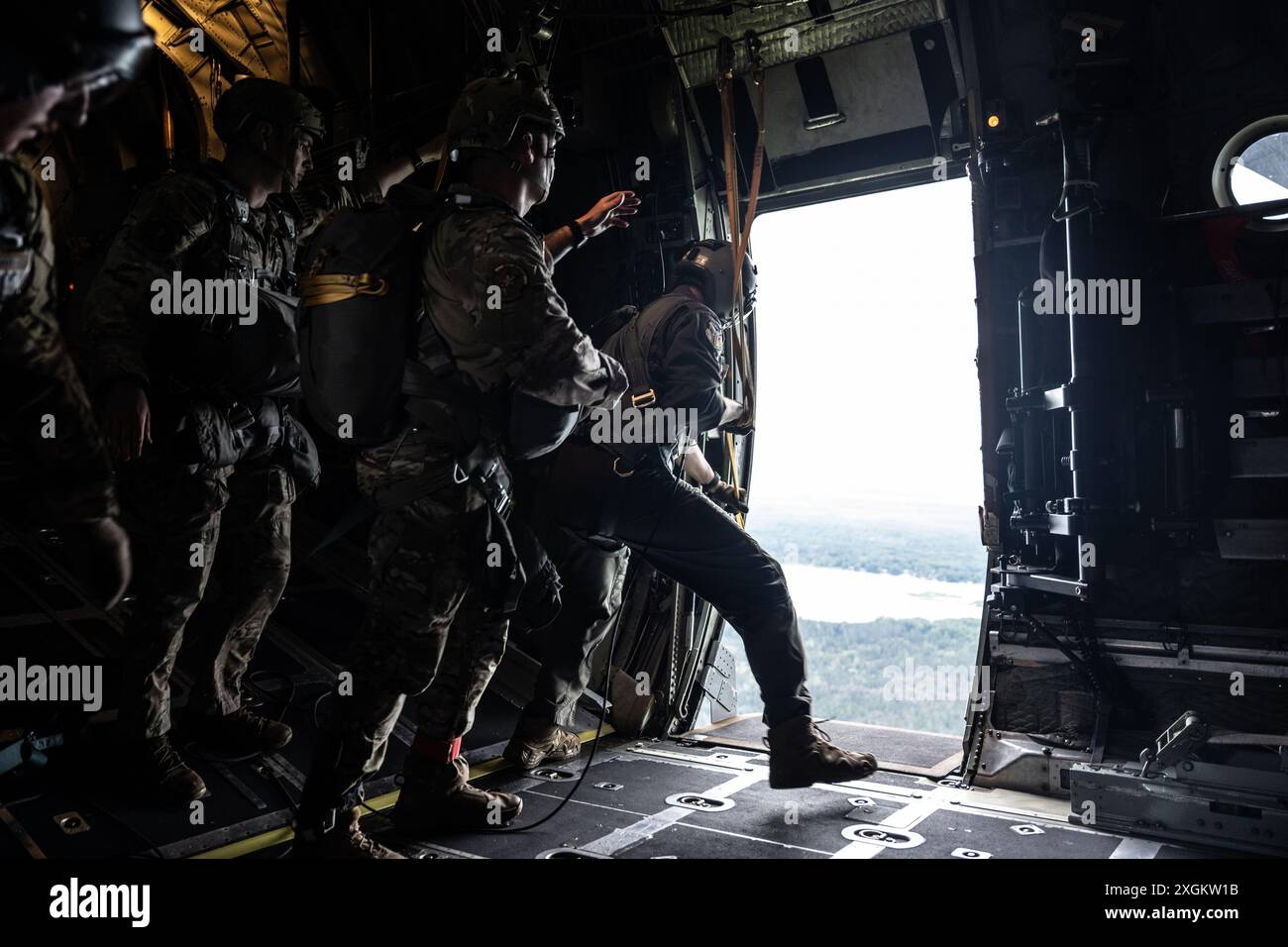 U.S. Air Force base defense airmen and loadmasters with the 757th ...