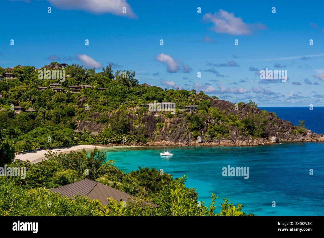 Petite Anse Beach at the Four Seasons Resort, Mahe, Republic of ...
