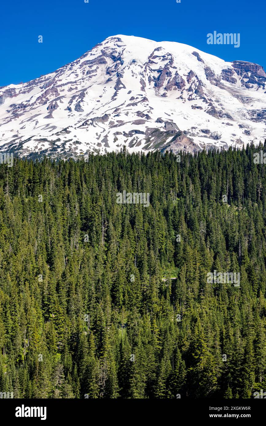 Mount Rainier from viewpoint near Paradise Inn, Mount Rainier National ...