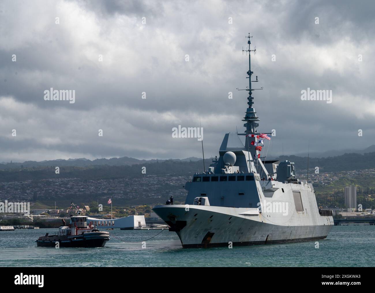 French Navy Aquitaine-class frigate FS Bretagne (D655) departs Joint ...