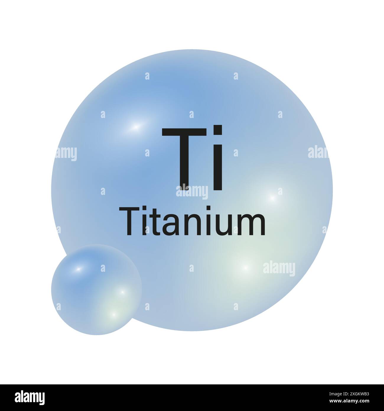 Titanium element symbol. Blue gradient sphere. Chemical icon vector ...
