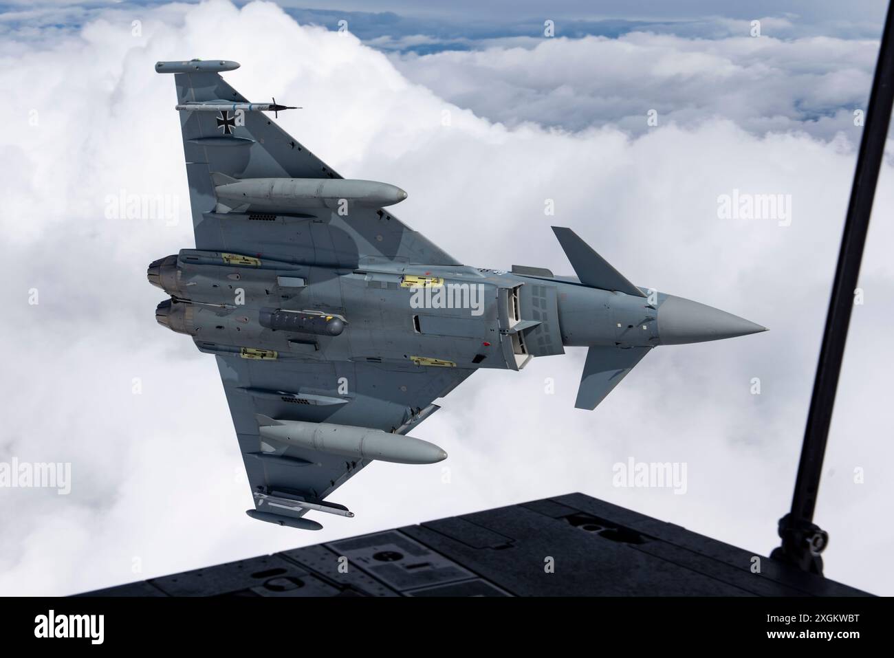 A German Air Force Eurofighter Typhoon flies over Alaska during ...