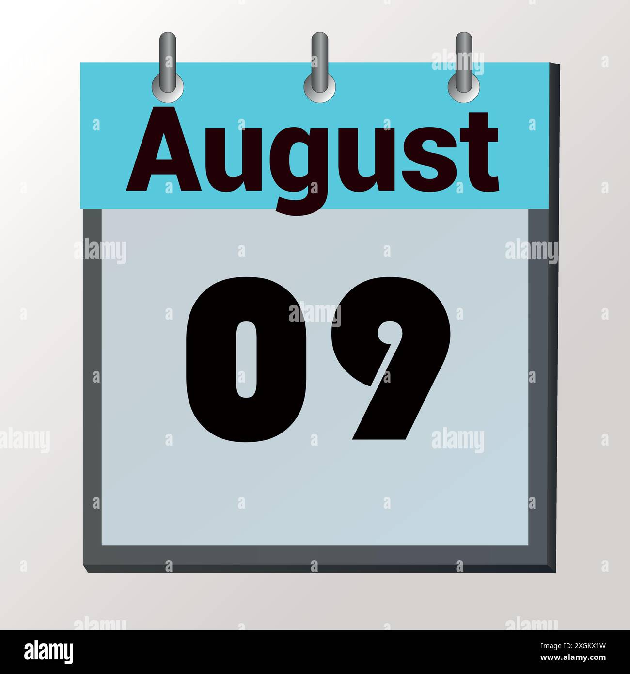 day on the calendar, vector image format, August 09 Stock Vector Image ...