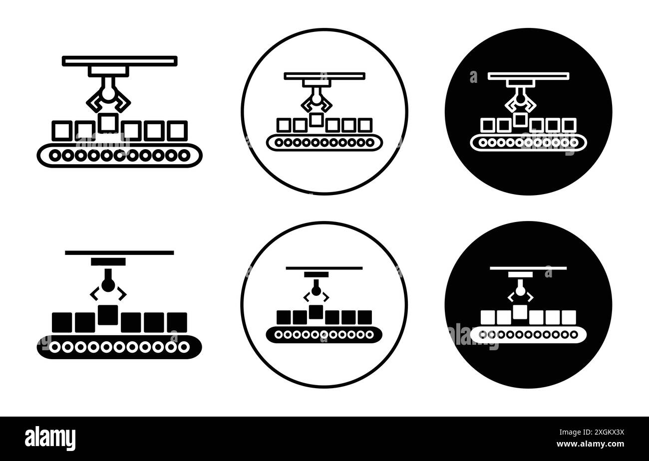 Assembly Icon logo sign vector outline in black and white color Stock ...