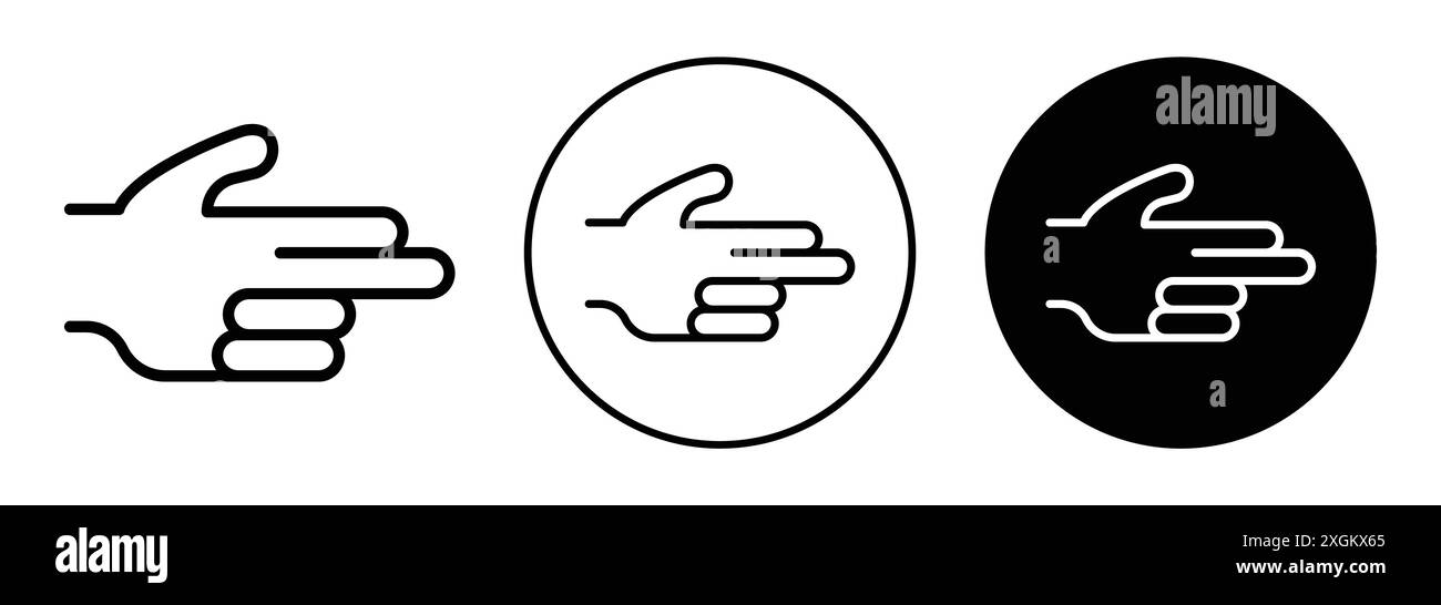 Bang bang gesture icon logo sign vector outline in black and white ...