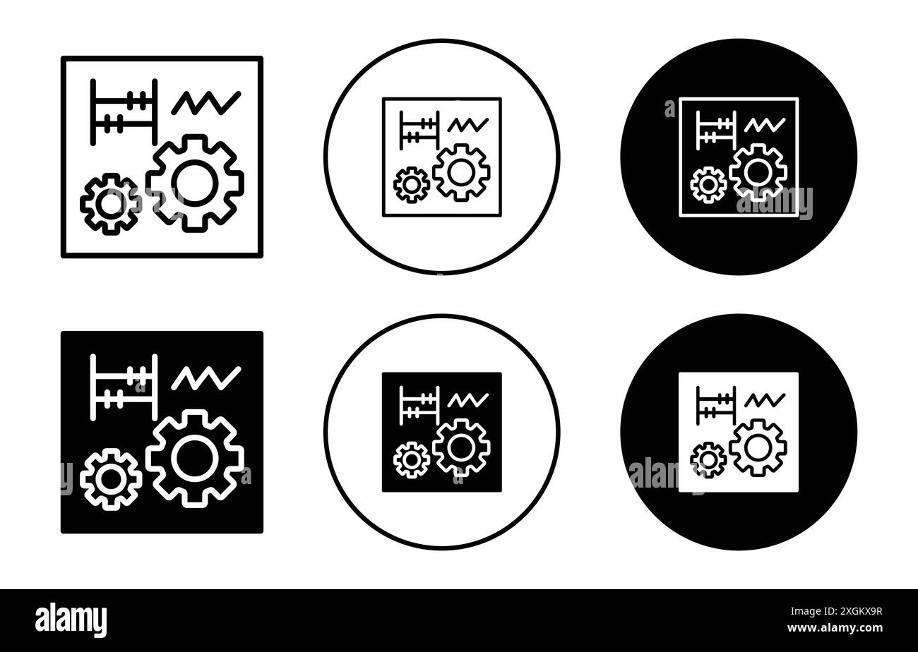 Busy board icon logo sign vector outline in black and white color Stock ...