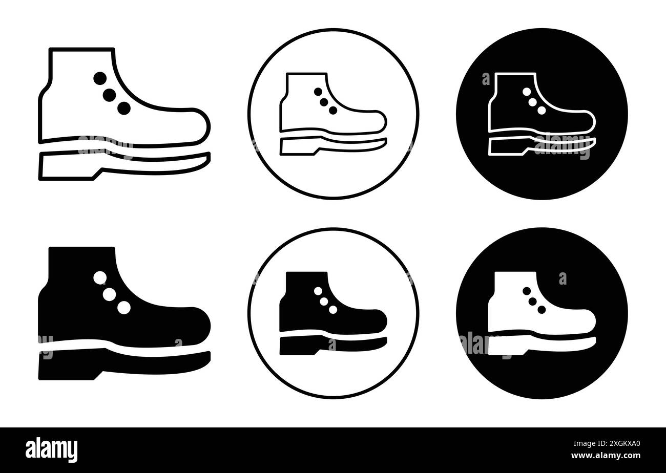 brisk boots icon logo sign vector outline in black and white color ...