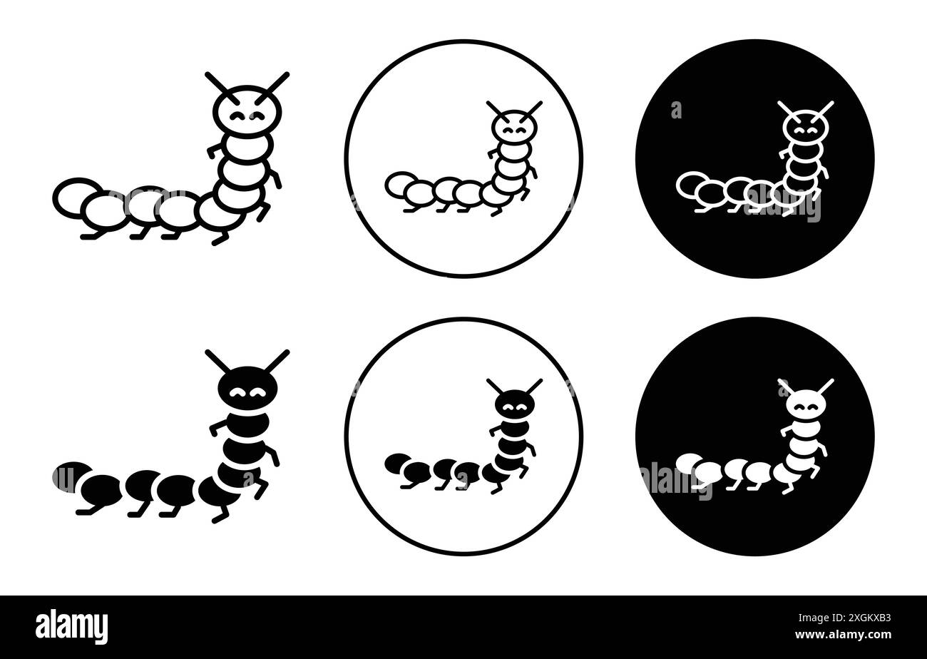 Caterpillar icon logo sign vector outline in black and white color ...