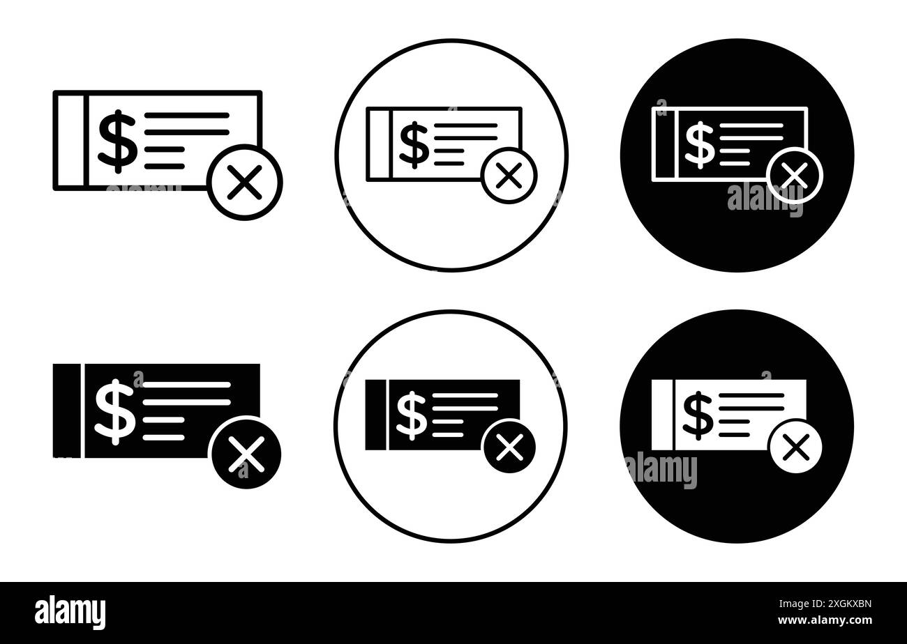 Bounced check Icon logo sign vector outline in black and white color ...
