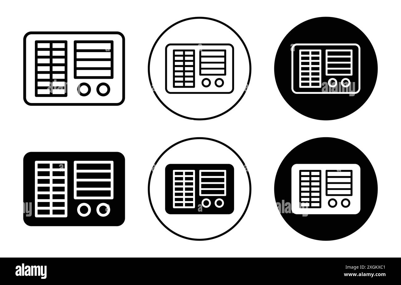 Conditioner heater icon logo sign vector outline in black and white color Stock Vector Image ...