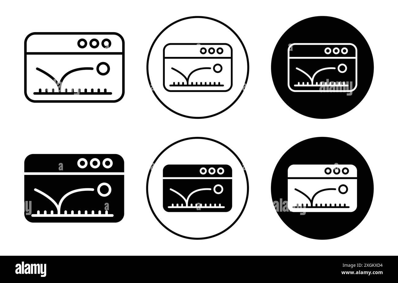 Bounce rate icon logo sign vector outline in black and white color ...