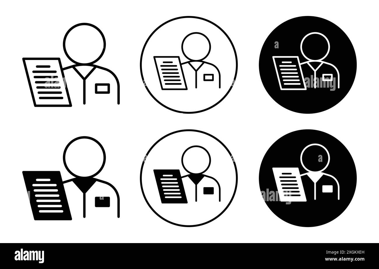 Broker icon logo sign vector outline in black and white color Stock ...