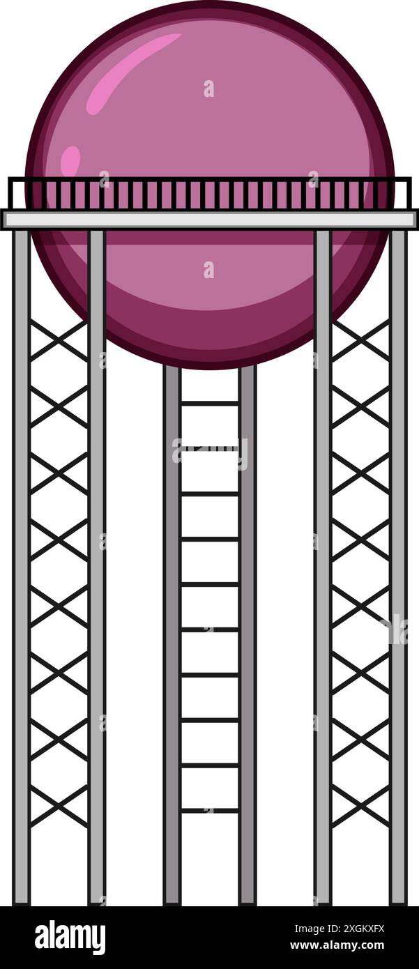 building water tower cartoon vector illustration Stock Vector Image ...