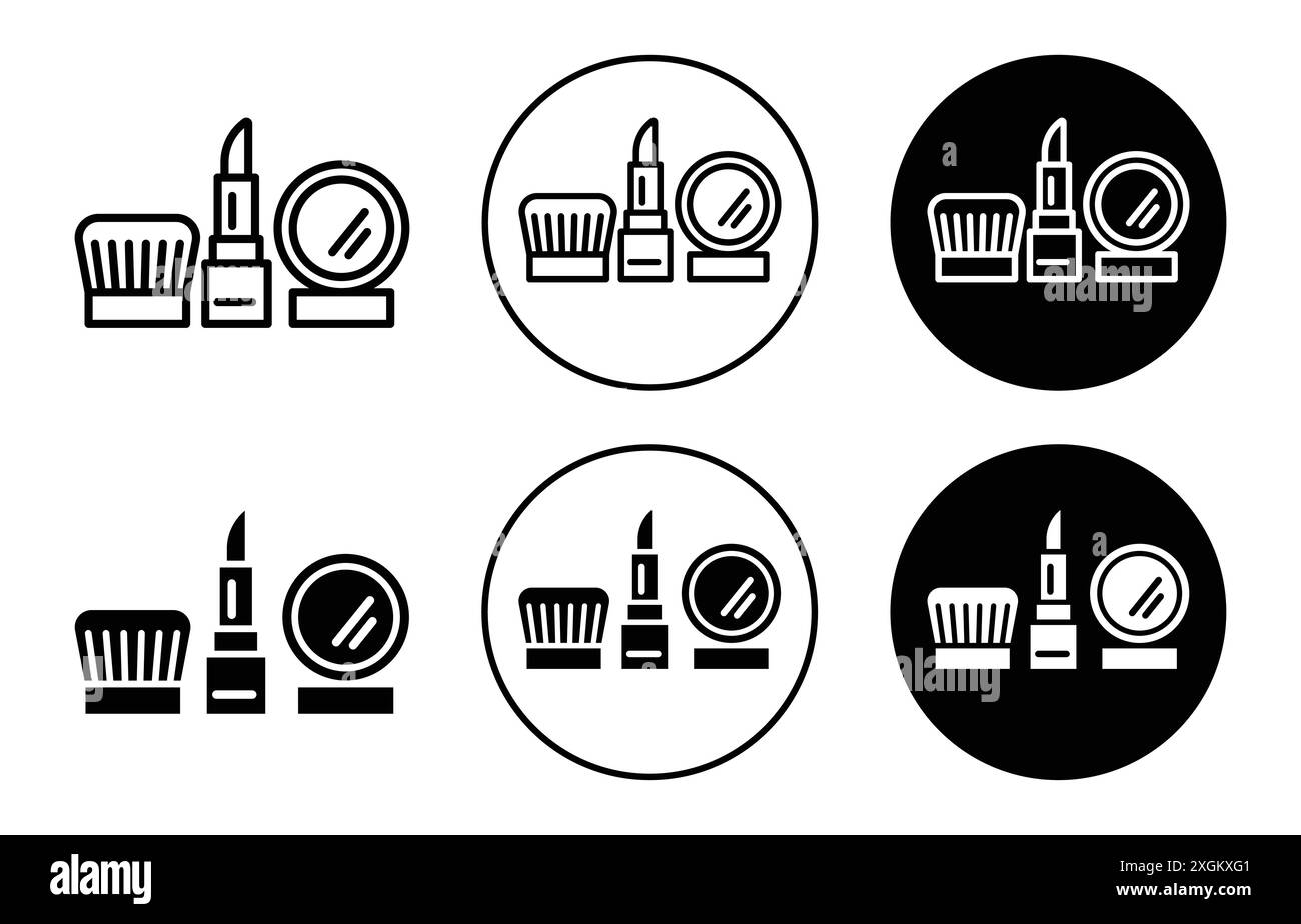 Cosmetics icon logo sign vector outline in black and white color Stock ...