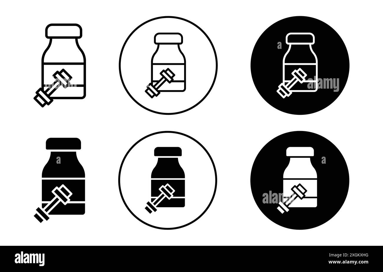 Fitness supplement icon logo sign vector outline in black and white ...