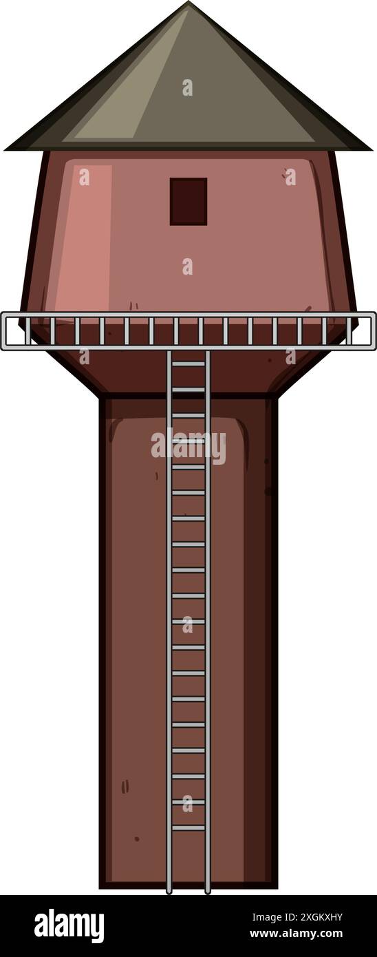 old water tower cartoon vector illustration Stock Vector Image & Art ...