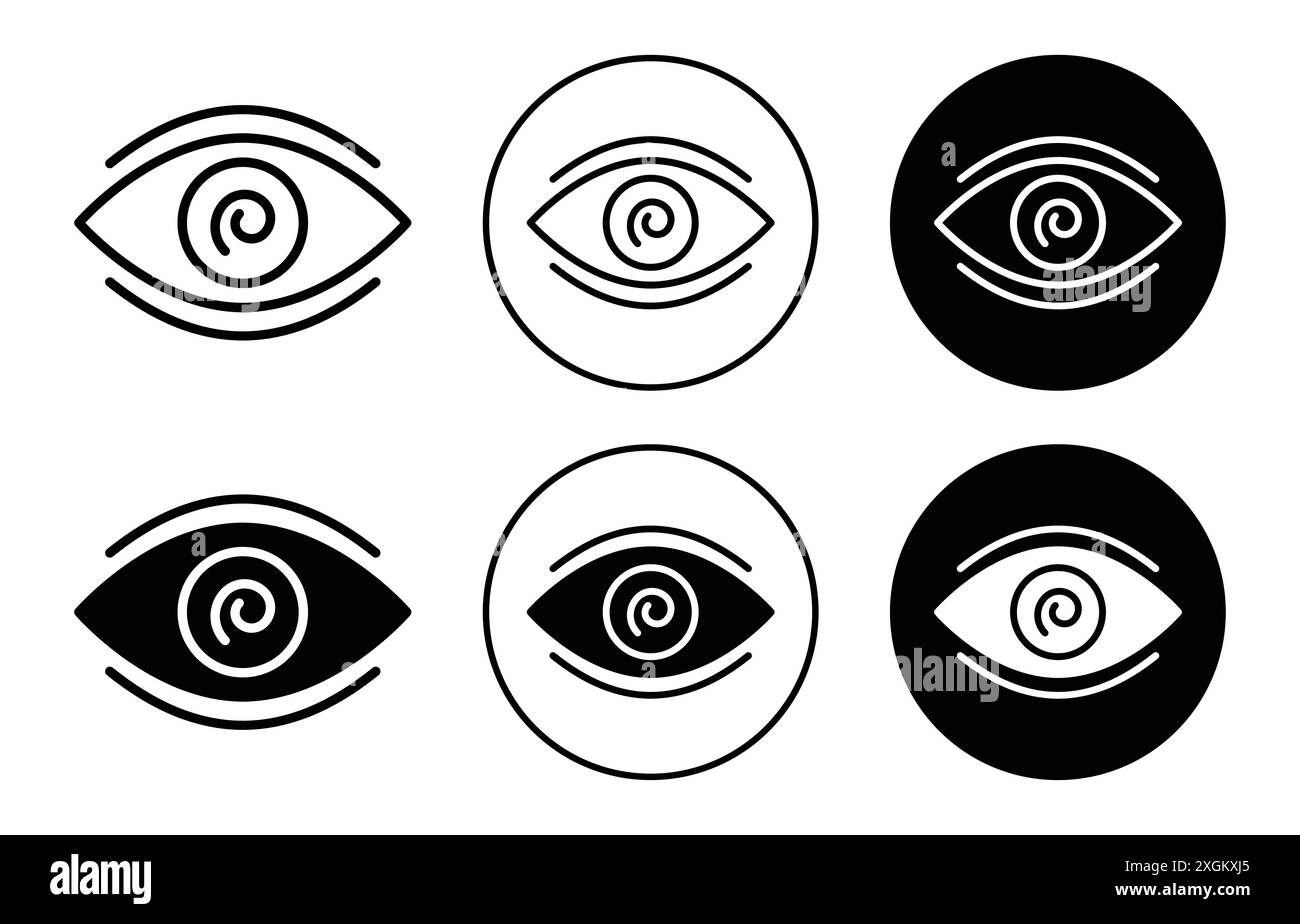 Hypnotic icon logo sign vector outline in black and white color Stock ...