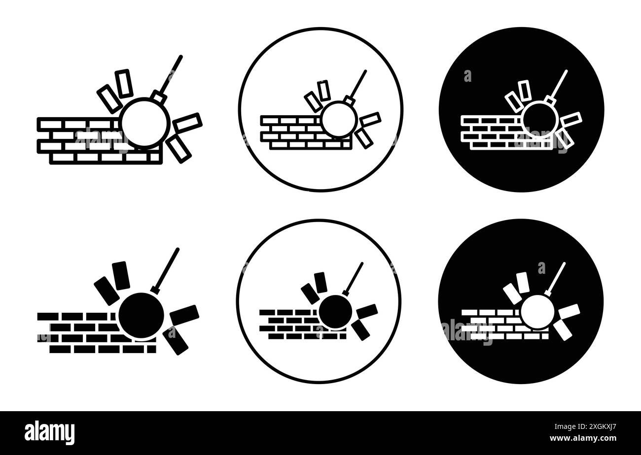 DemolItion Icon logo sign vector outline in black and white color Stock ...