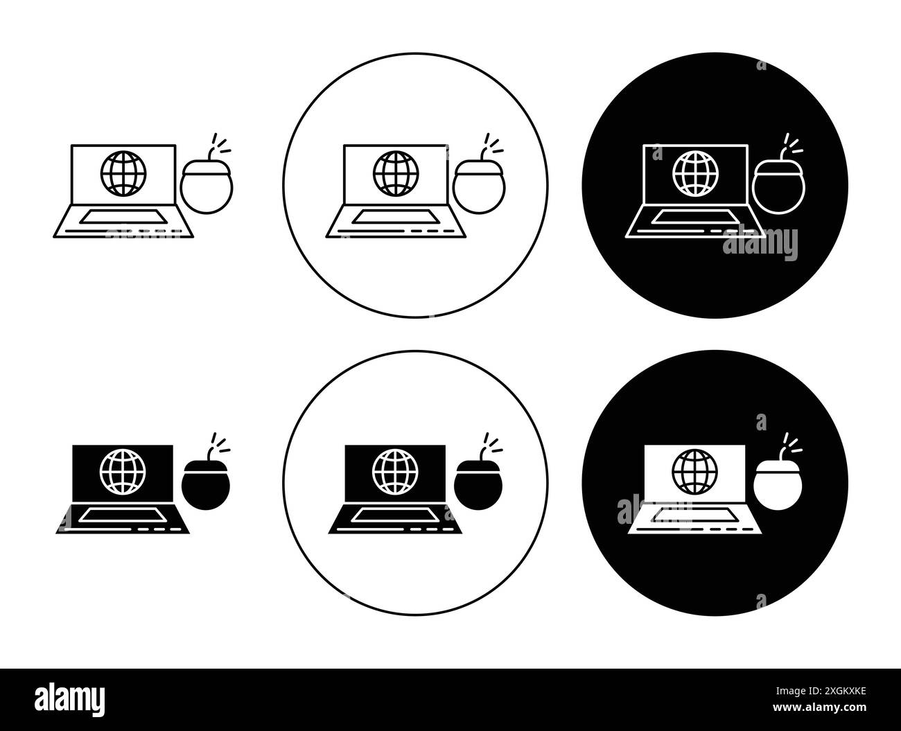 Ddos icon logo sign vector outline in black and white color Stock ...