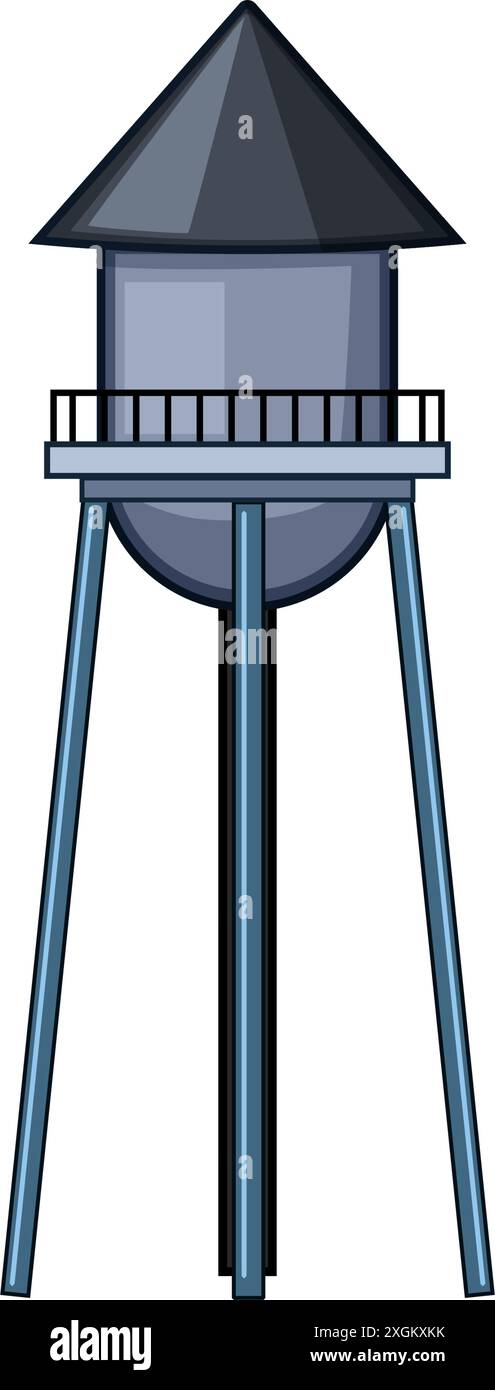 tank water tower cartoon vector illustration Stock Vector Image & Art ...