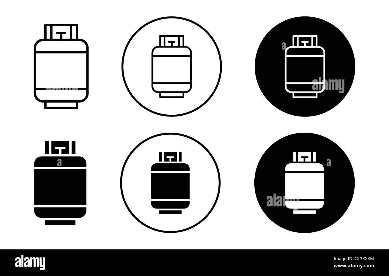 LPG Icon logo sign vector outline in black and white color Stock Vector ...