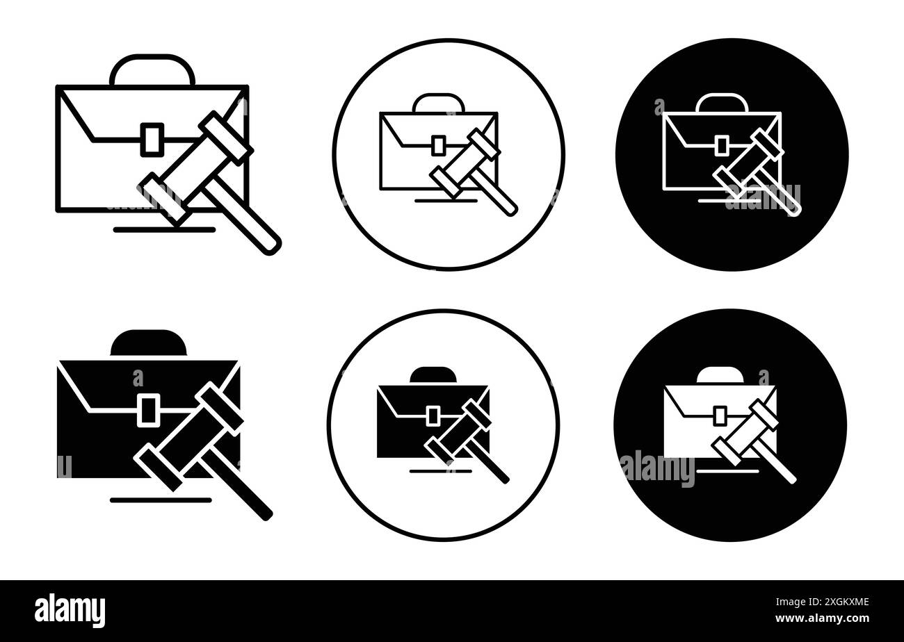 employment law icon logo sign vector outline in black and white color ...