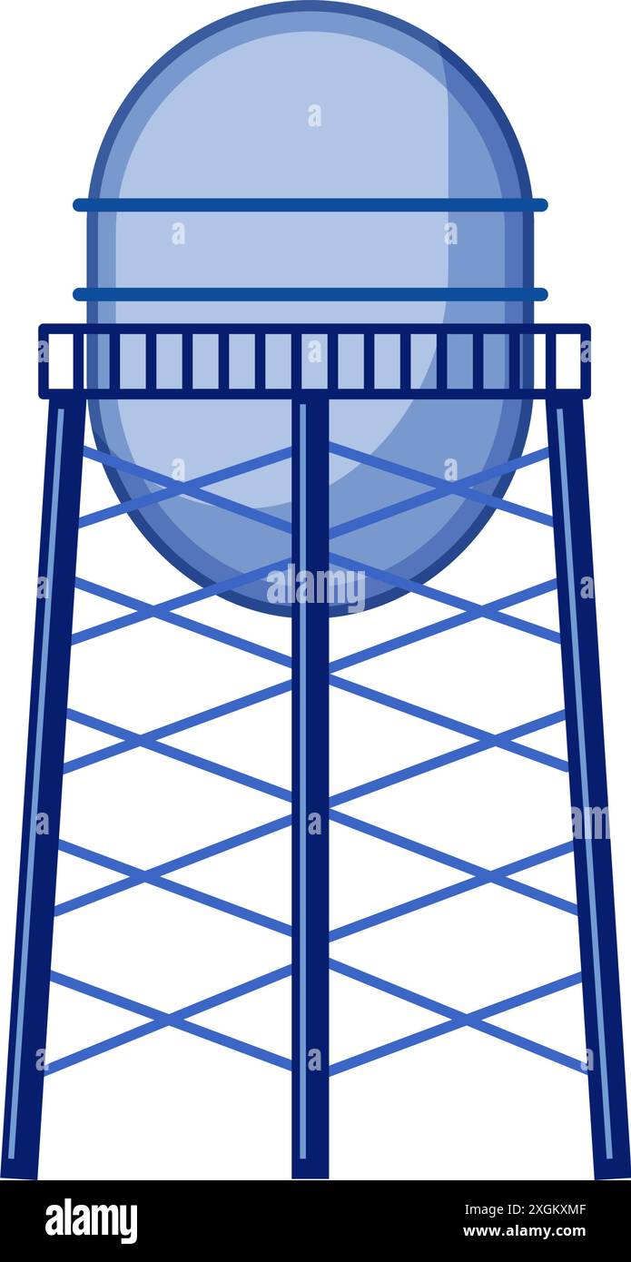 reserve water tower cartoon vector illustration Stock Vector Image ...