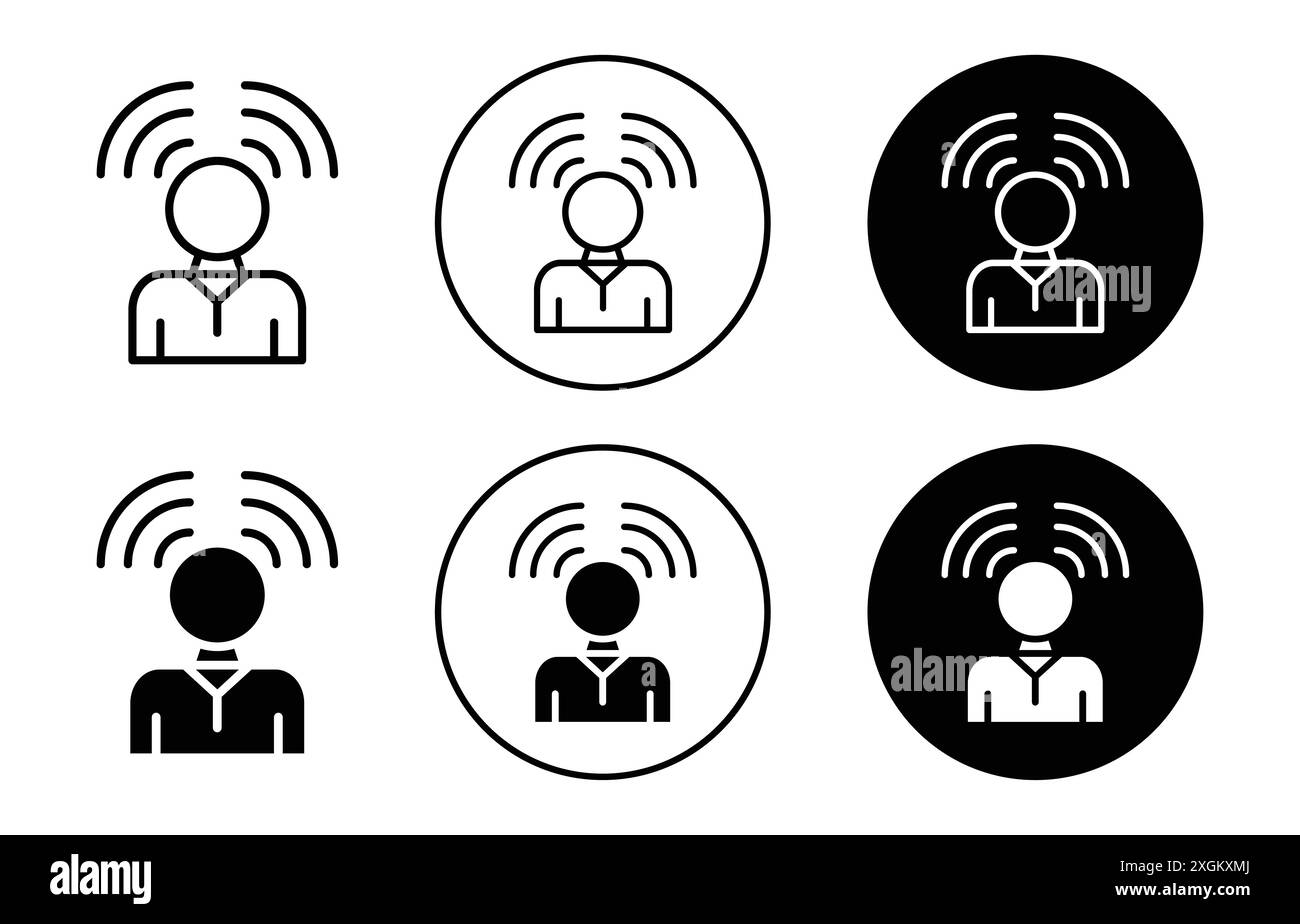 Influencer icon logo sign vector outline in black and white color Stock ...