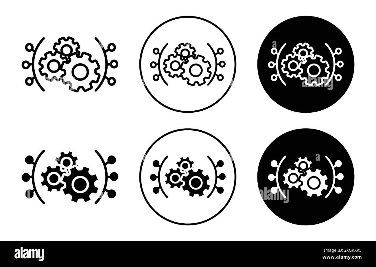 Function Icon Logo Sign Vector Outline In Black And White Color Stock