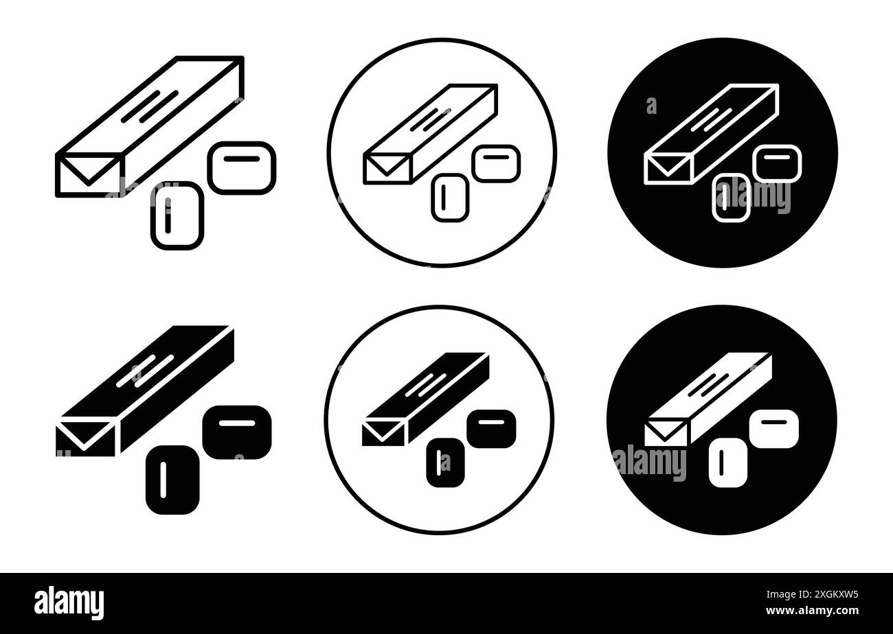 Gum Icon logo sign vector outline in black and white color Stock Vector ...