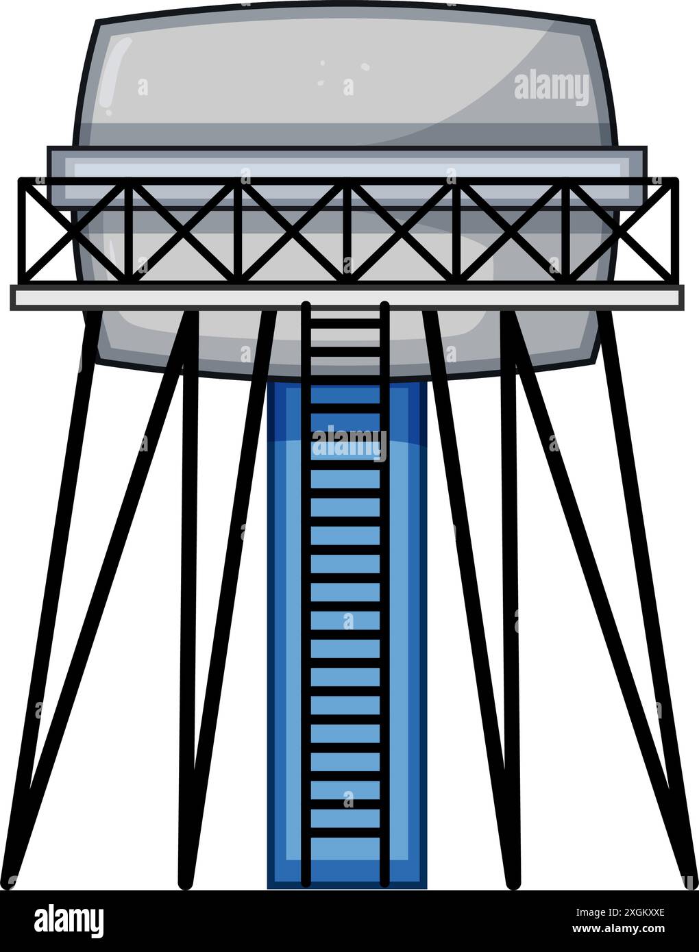 city water tower cartoon vector illustration Stock Vector Image & Art ...