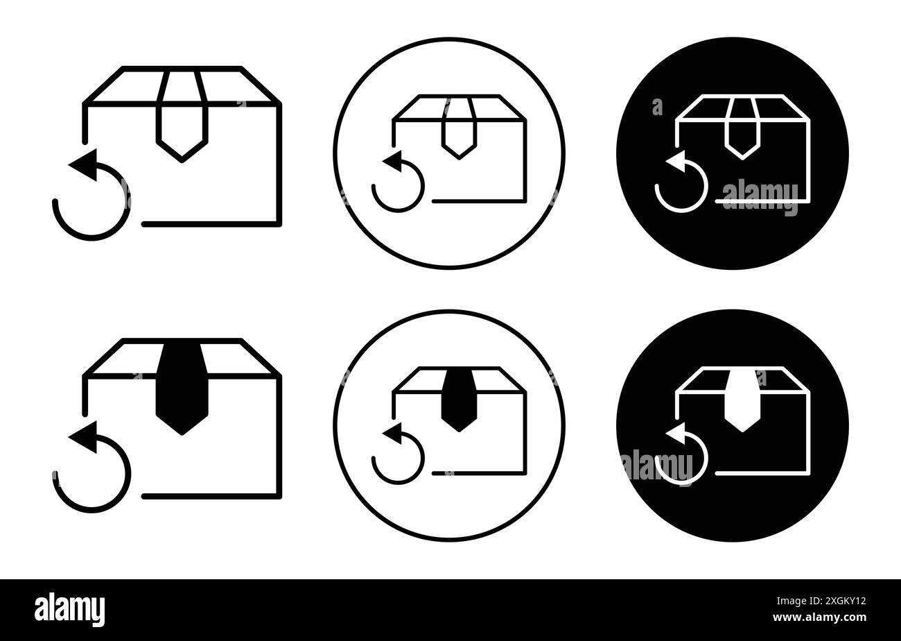 Return purchase icon logo sign vector outline in black and white color ...