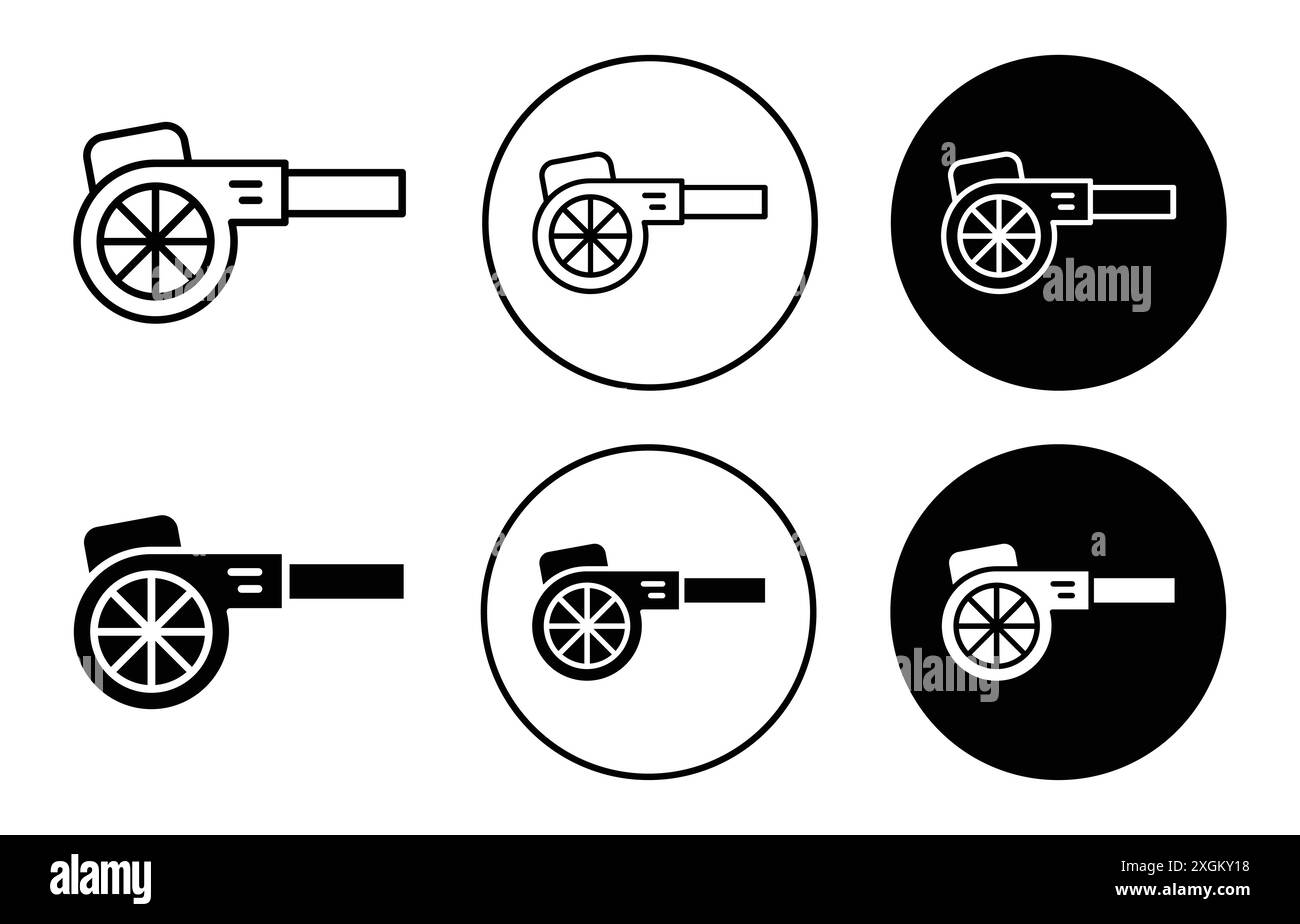 Leaf blower icon logo sign vector outline in black and white color ...