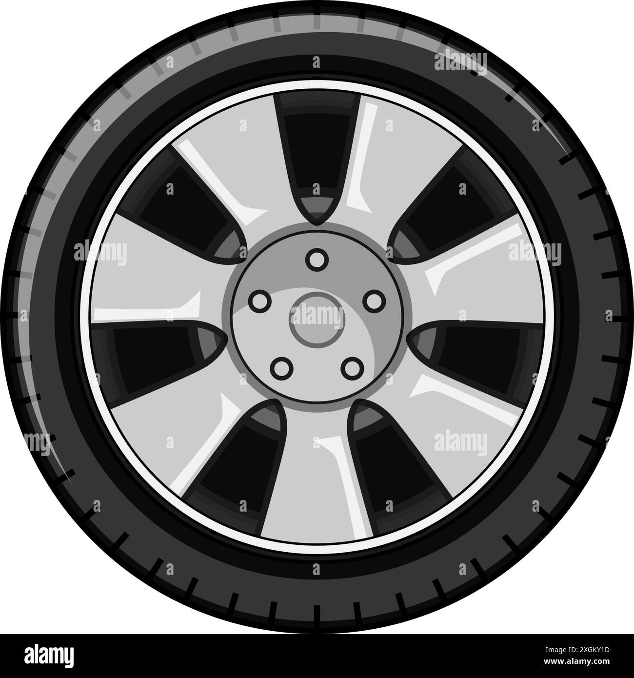tire wheel car cartoon vector illustration Stock Vector Image & Art - Alamy